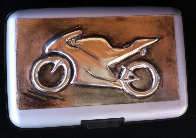 Credit Card Holder – Motorcycle Silhouette – Nature's Canvas